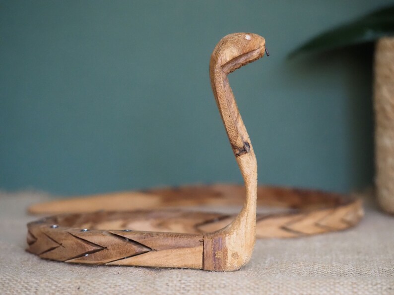 Vintage 32 Wooden Articulated Cobra Snake Sculpture - Etsy
