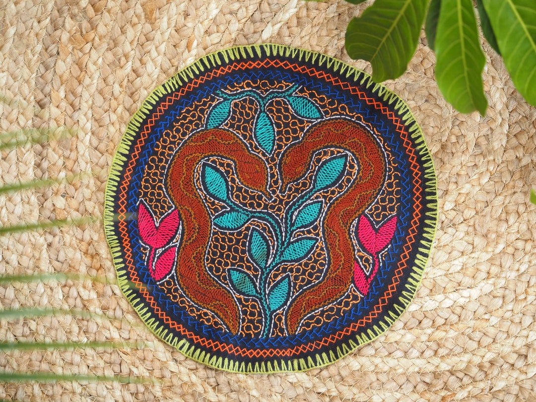 Two Snakes Shipibo Textile Snake Goddess Legend Indigenous - Etsy