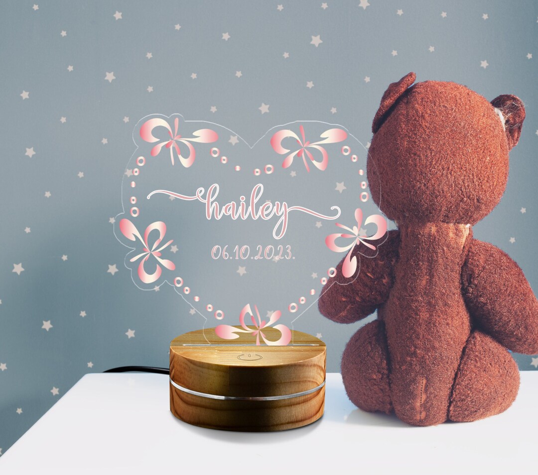 Baby Girl Nursery Name Night Light, Girls Room Decor Pink, Custom Gifts ...