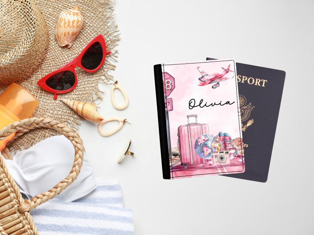 Coquette Girly Passport Cover Custom Personalized Passport Holder Pink Girls Trips T Travel