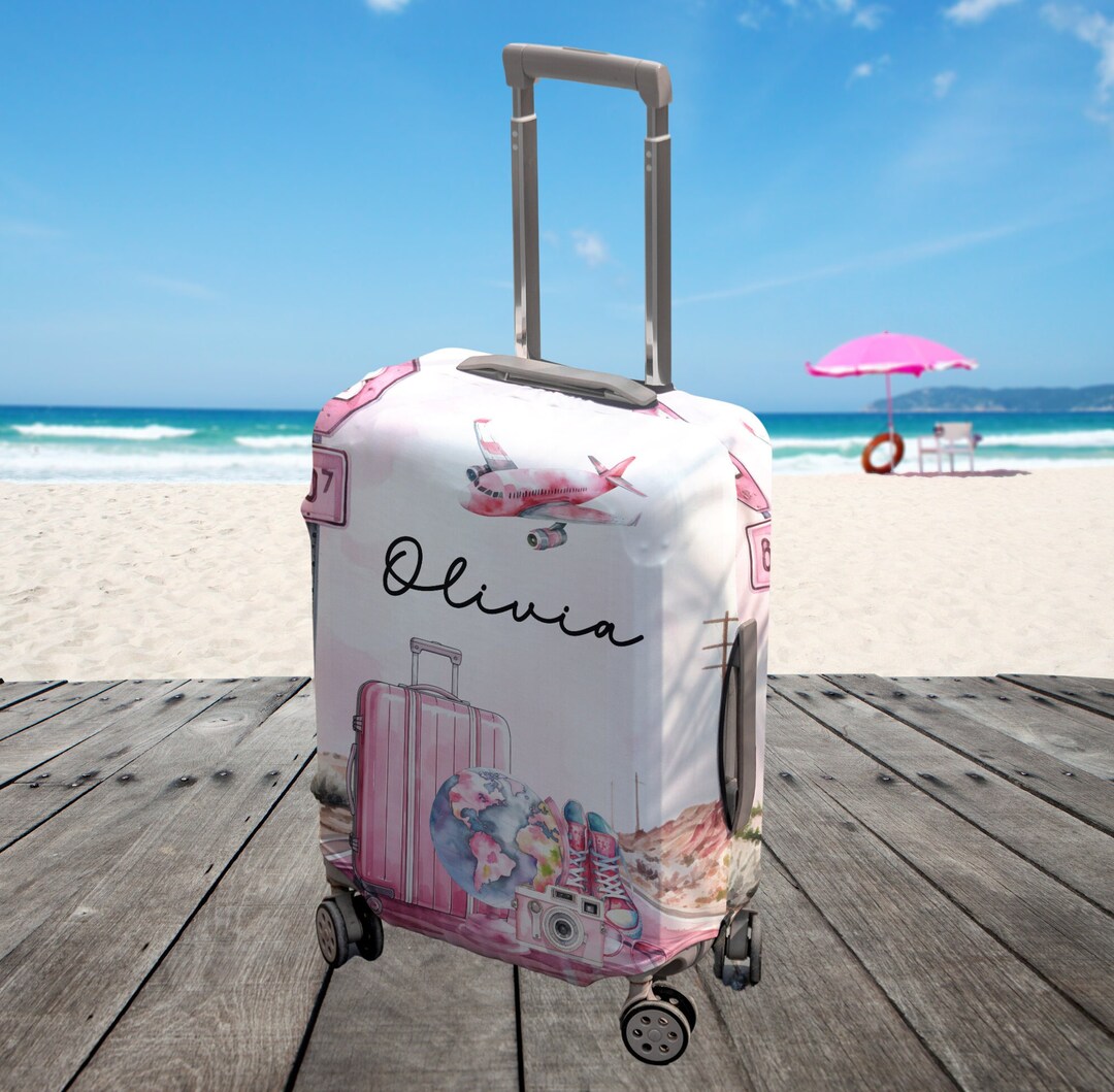 Personalized Luggage Cover Coquette Girly, Suitcase Protector Custom ...