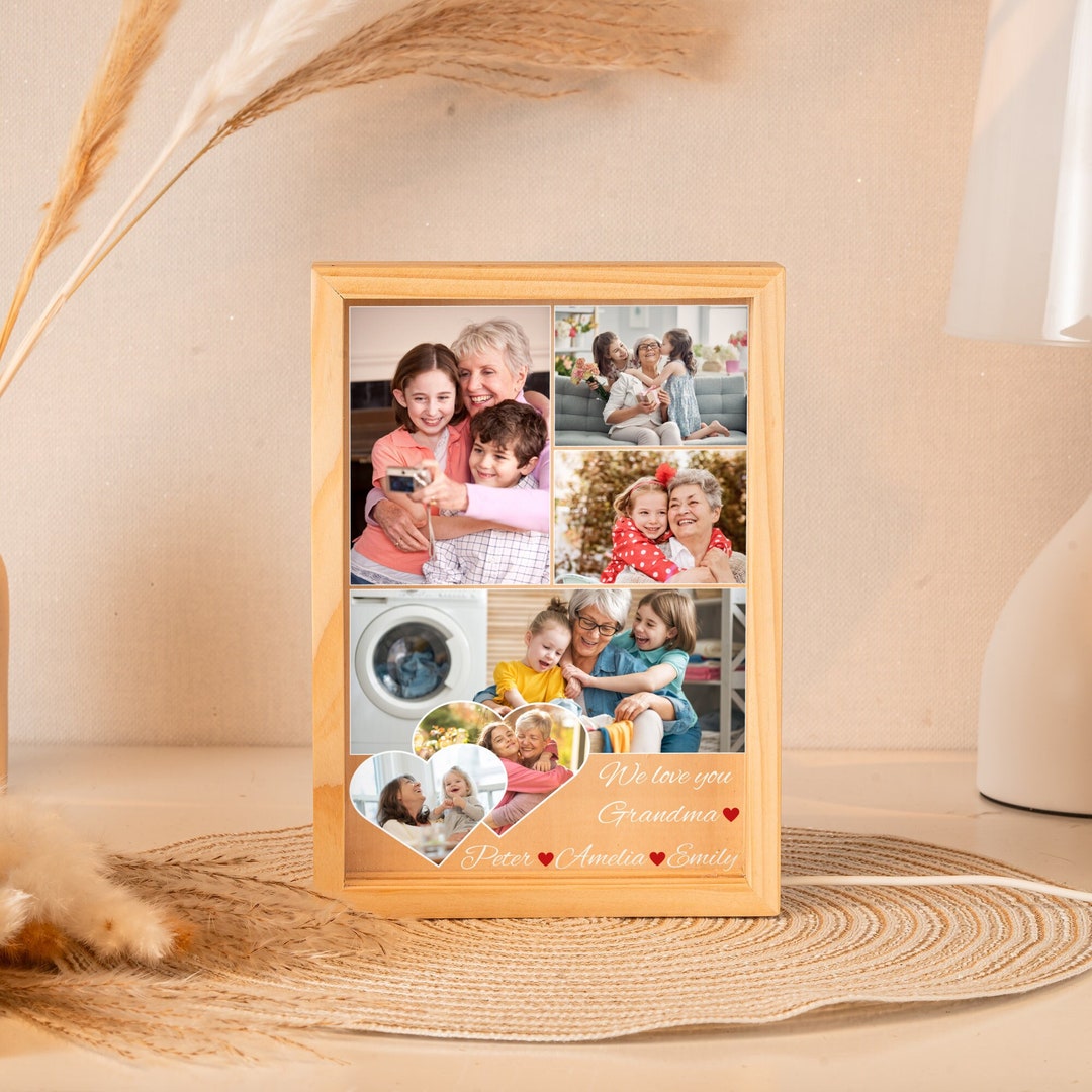 Grandma Photo Frame Light Box, Photo Gift Grandma Nightlight Custom ...