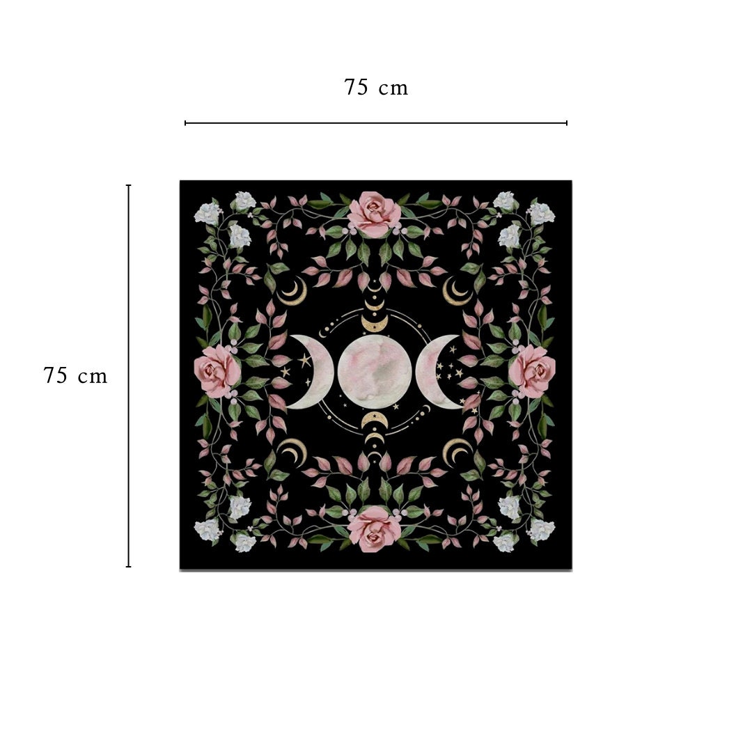 Moon Goddess Altar Cloth Large Tarot Cloth 75x75cm, Tapestry, Pink ...