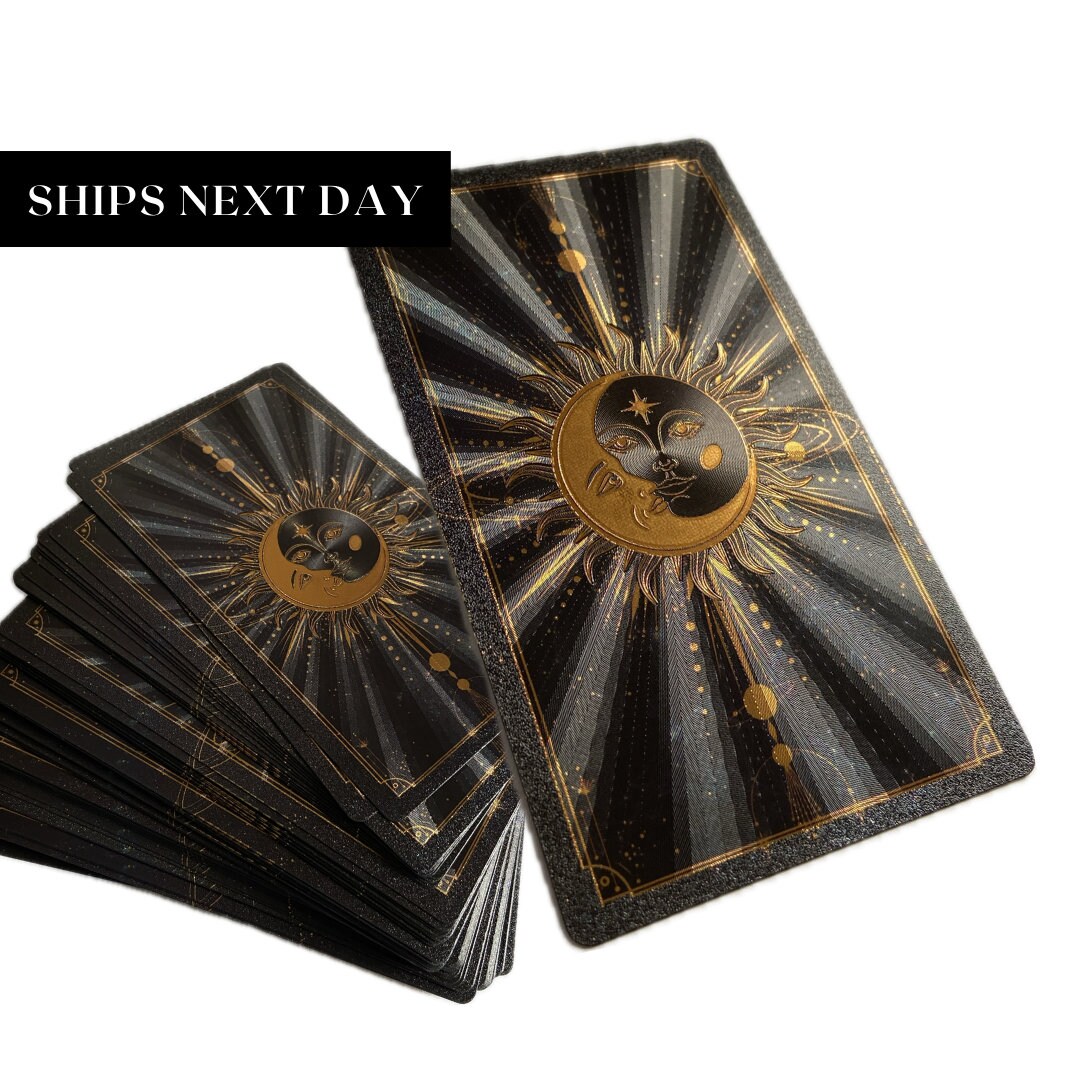 Gold Tarot Deck - Tarot Cards With Gold Foil Effect, Guide Booklet ...