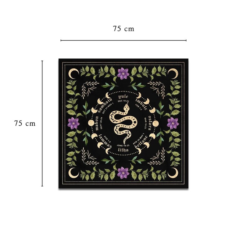 Wheel of the Year Altar Cloth Tarot Cloth Wall Tapestry - Etsy