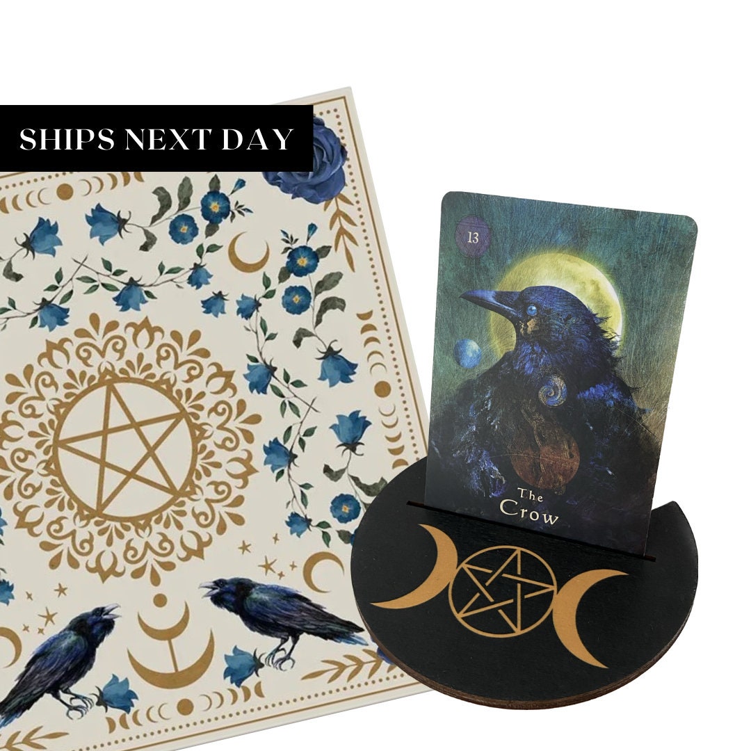 Tarot Gift Set Tarot Cloth & Wooden Tarot Card Holder - Etsy