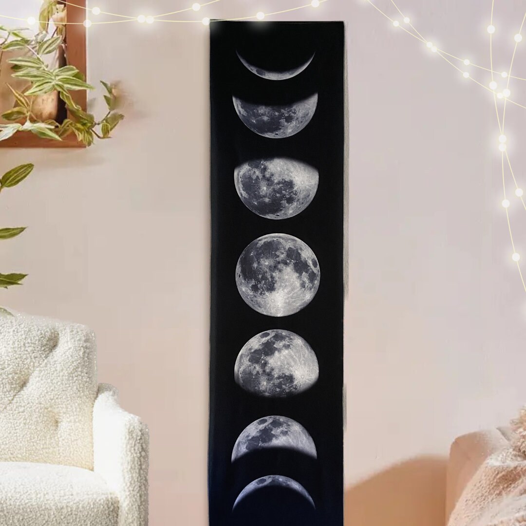 Moon Altar Cloth Long Tarot Cloth 150x40cm, Altar Tapestry, Long Table ...