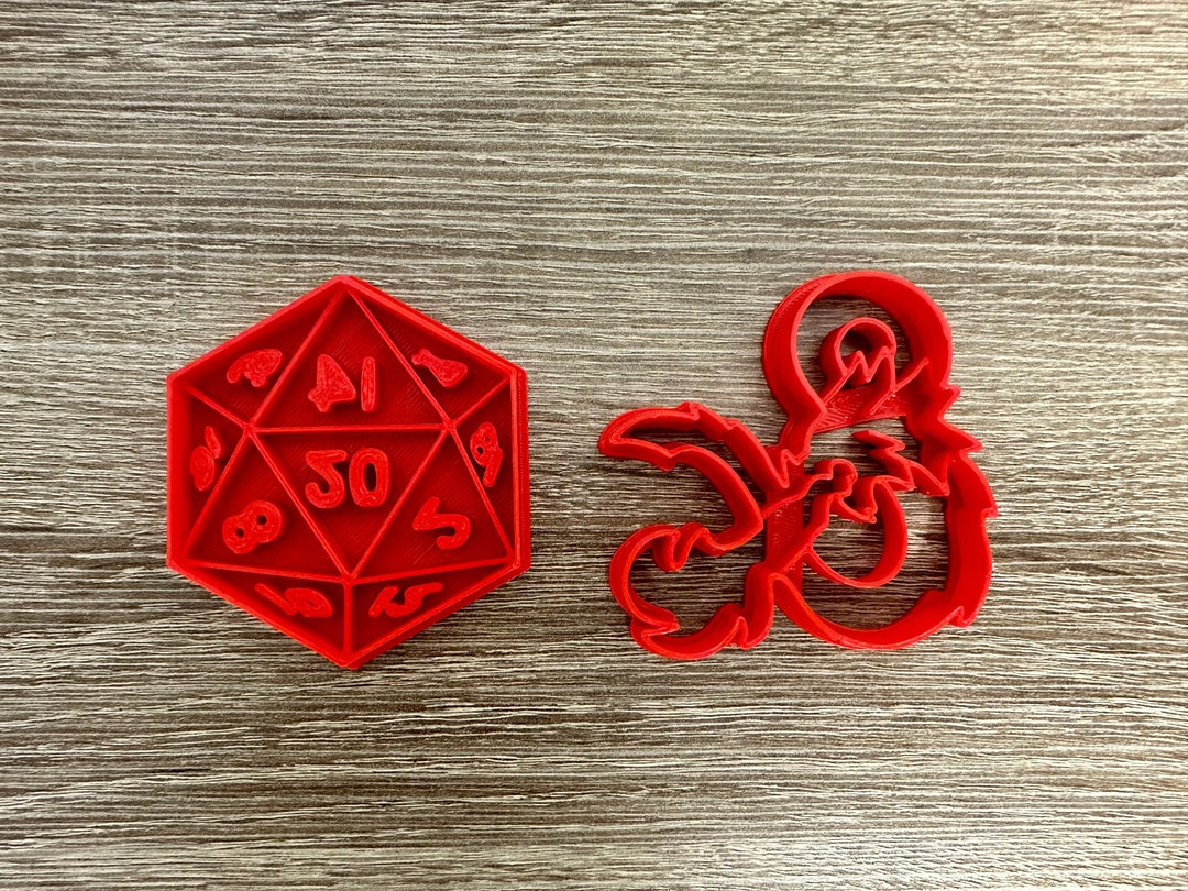 DND and 20-sided Dice Cookie Cutter Set - Etsy