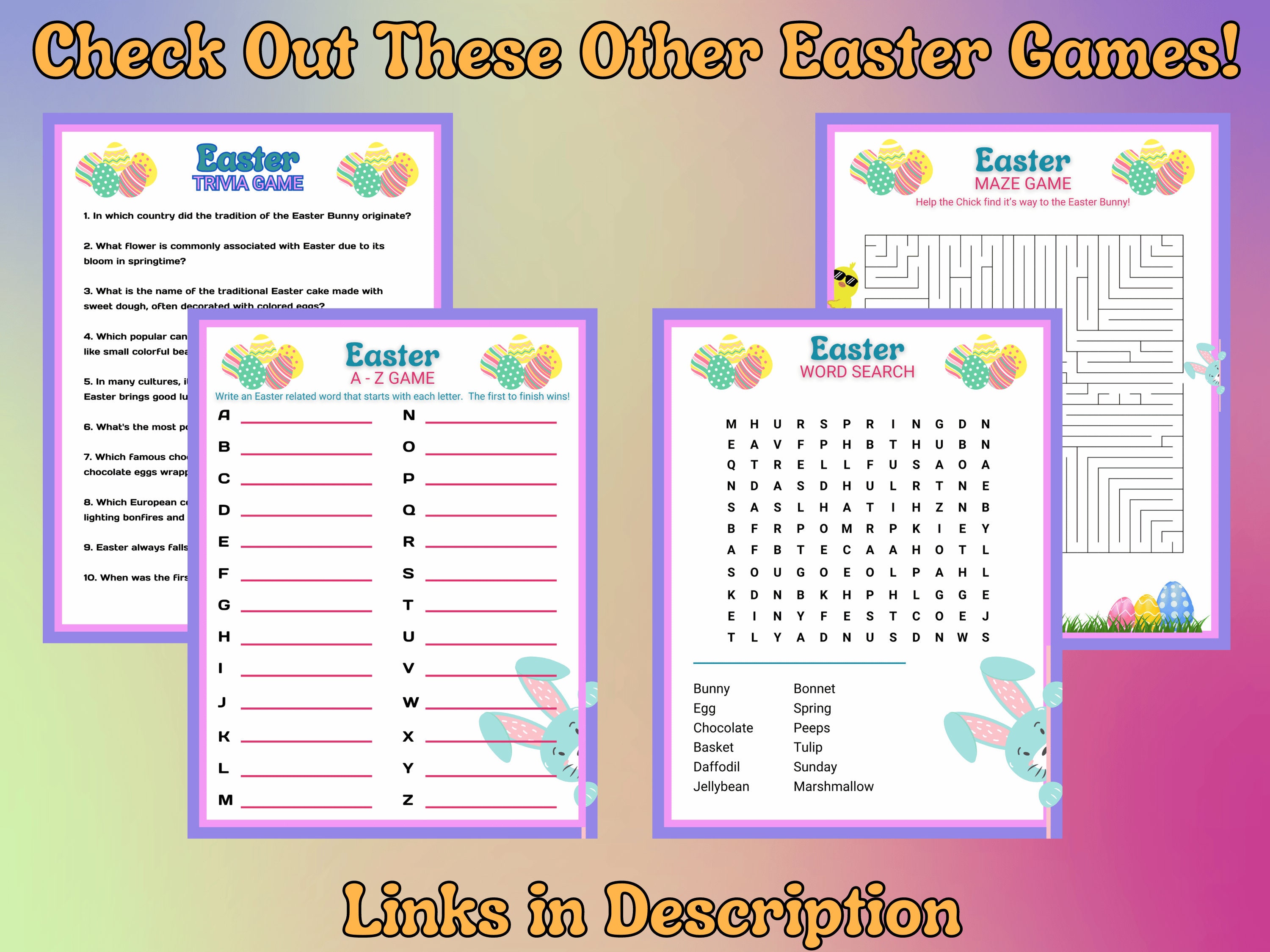 Easter Word Scramble Game, Printable Easter Game, Digital Download PDF ...