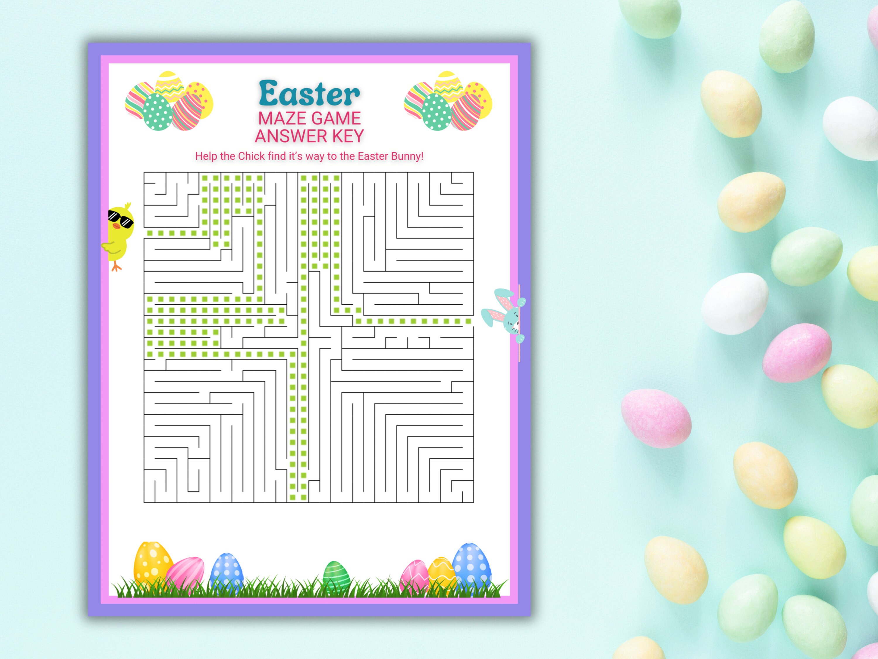 Easter Maze Game, Printable Easter Game, Digital Download PDF, Easter ...