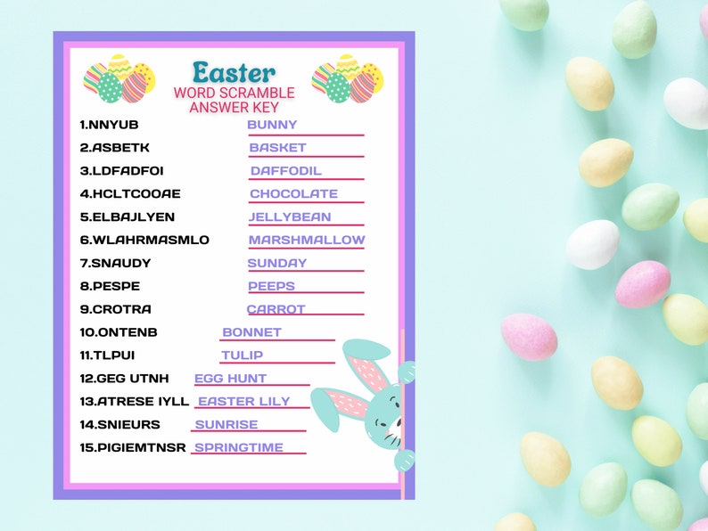 Easter Word Scramble Game, Printable Easter Game, Digital Download PDF ...