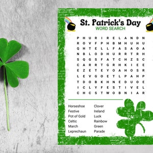 St Patricks Day Word Search, St Patricks Day Party Game, Printable St ...
