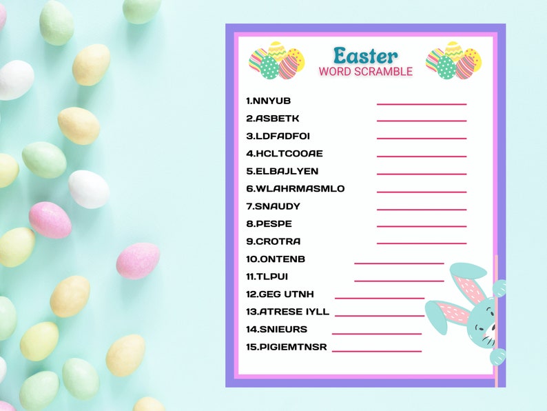 Easter Word Scramble Game, Printable Easter Game, Digital Download PDF ...