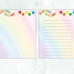 Rainbow Printable Letter Writing Paper Printable Stationery - Etsy