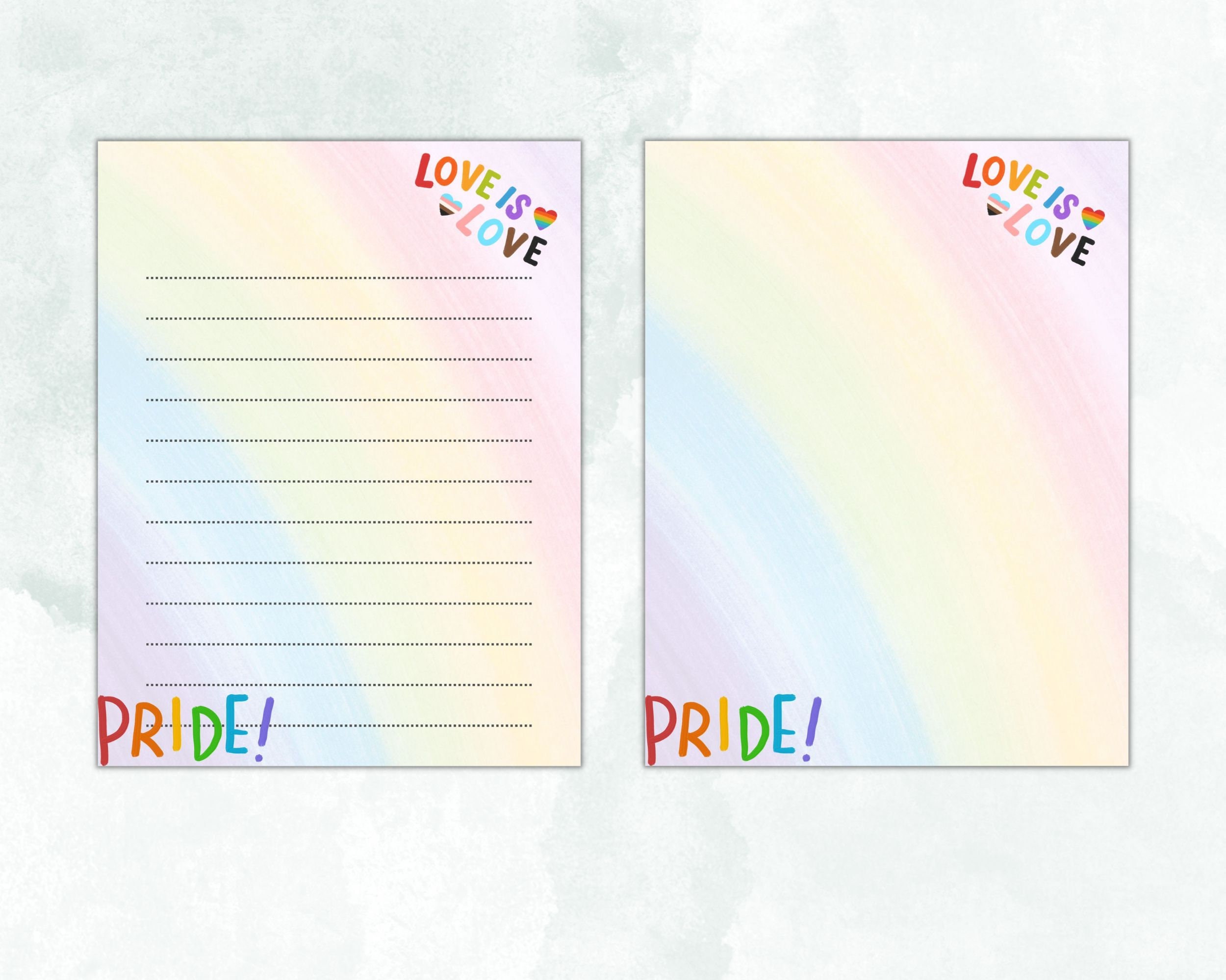 Rainbow Printable Letter Writing Paper Printable Stationery - Etsy