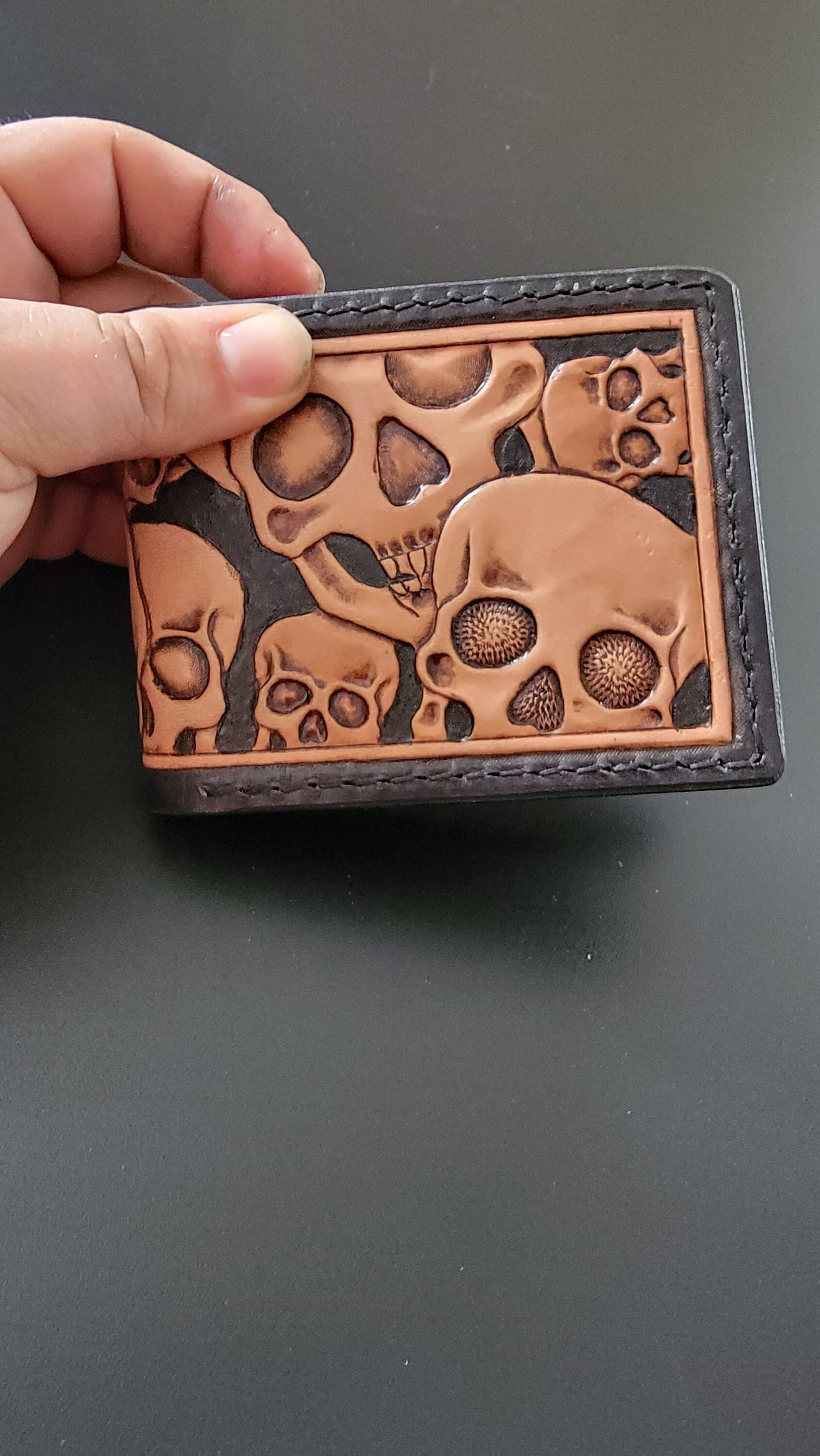 Tumbling Skull Wallet - Etsy