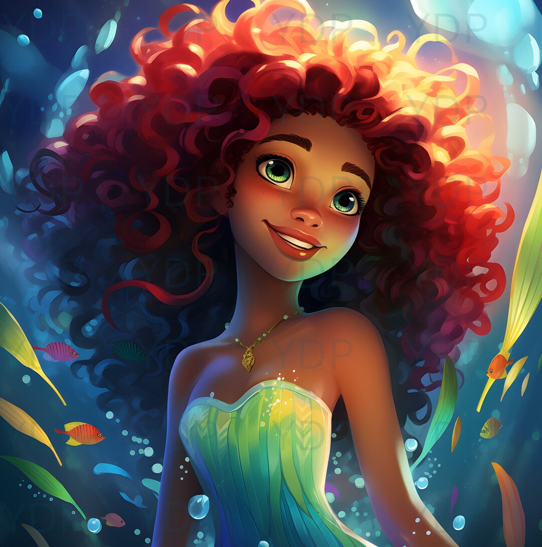 Black Mermaid PNG Underwater Mermaid Kids Mermaid Clipart Digital Black ...