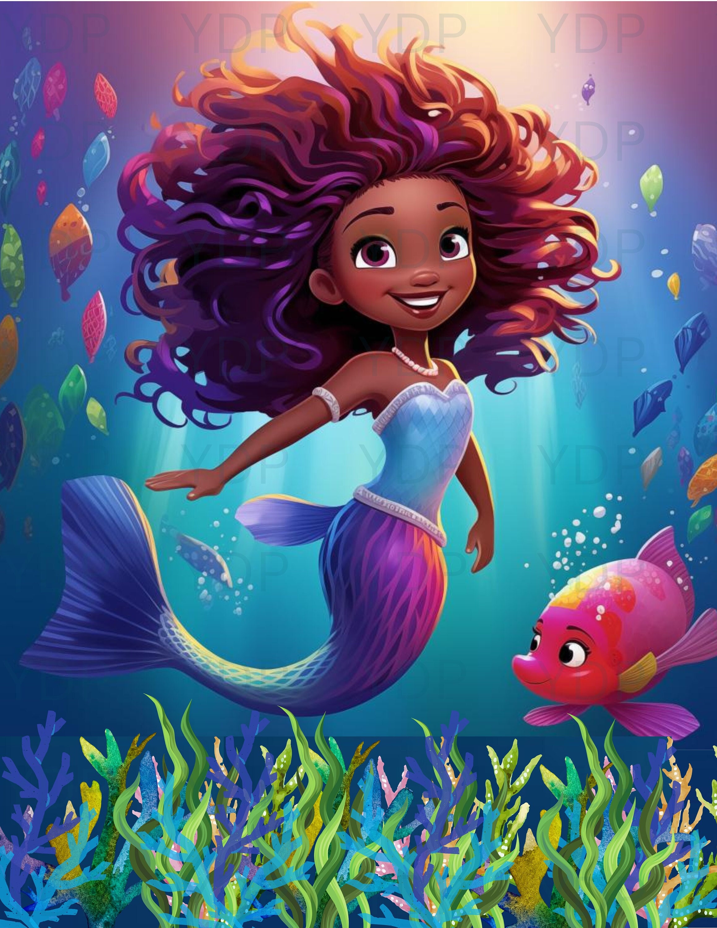 Black Mermaid PNG Underwater Mermaid Kids Mermaid Clipart Digital Black ...