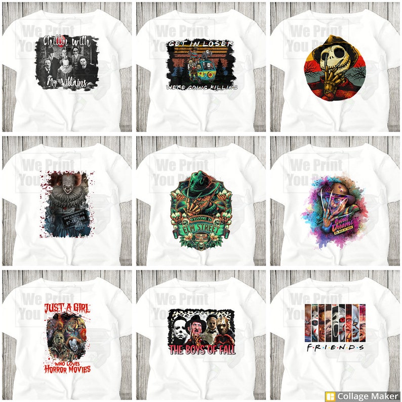 25 Horror Sublimation Transfers - Etsy