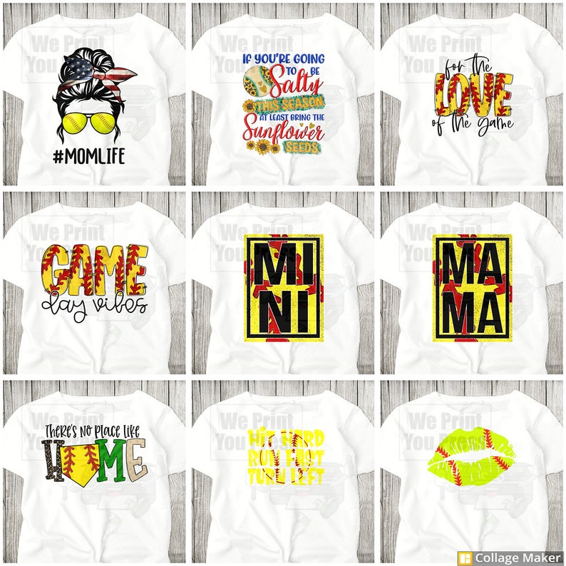 10 Softball DTF Transfers - Etsy