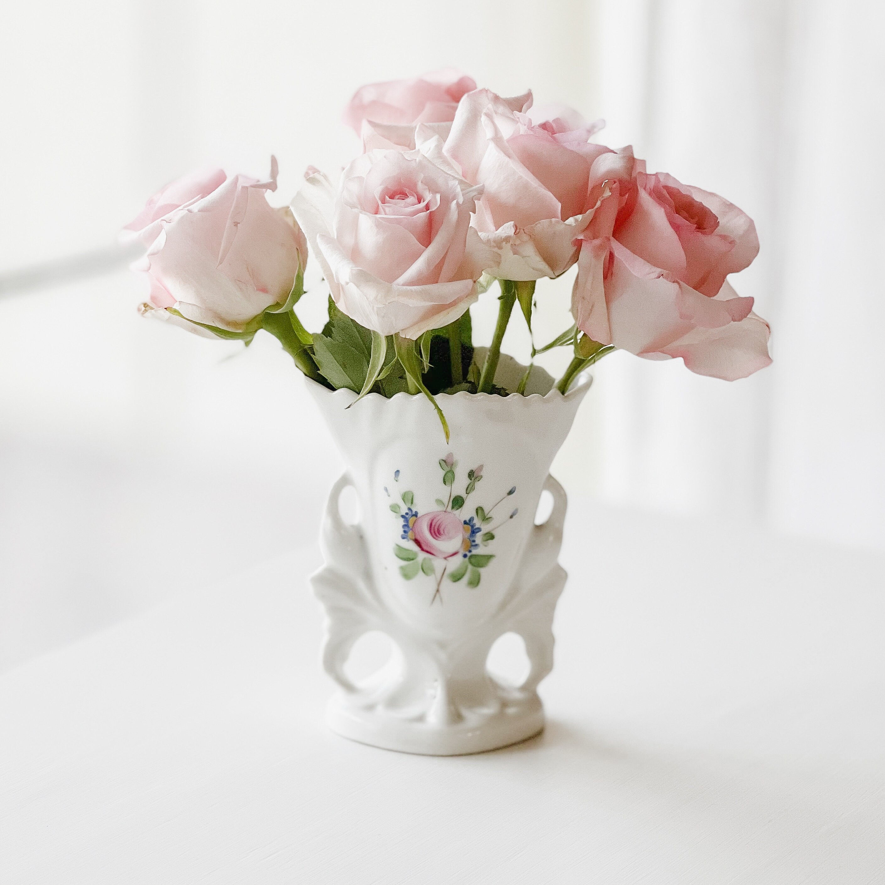 Antique French Vase Painted Flowers Old Paris Vase - Etsy