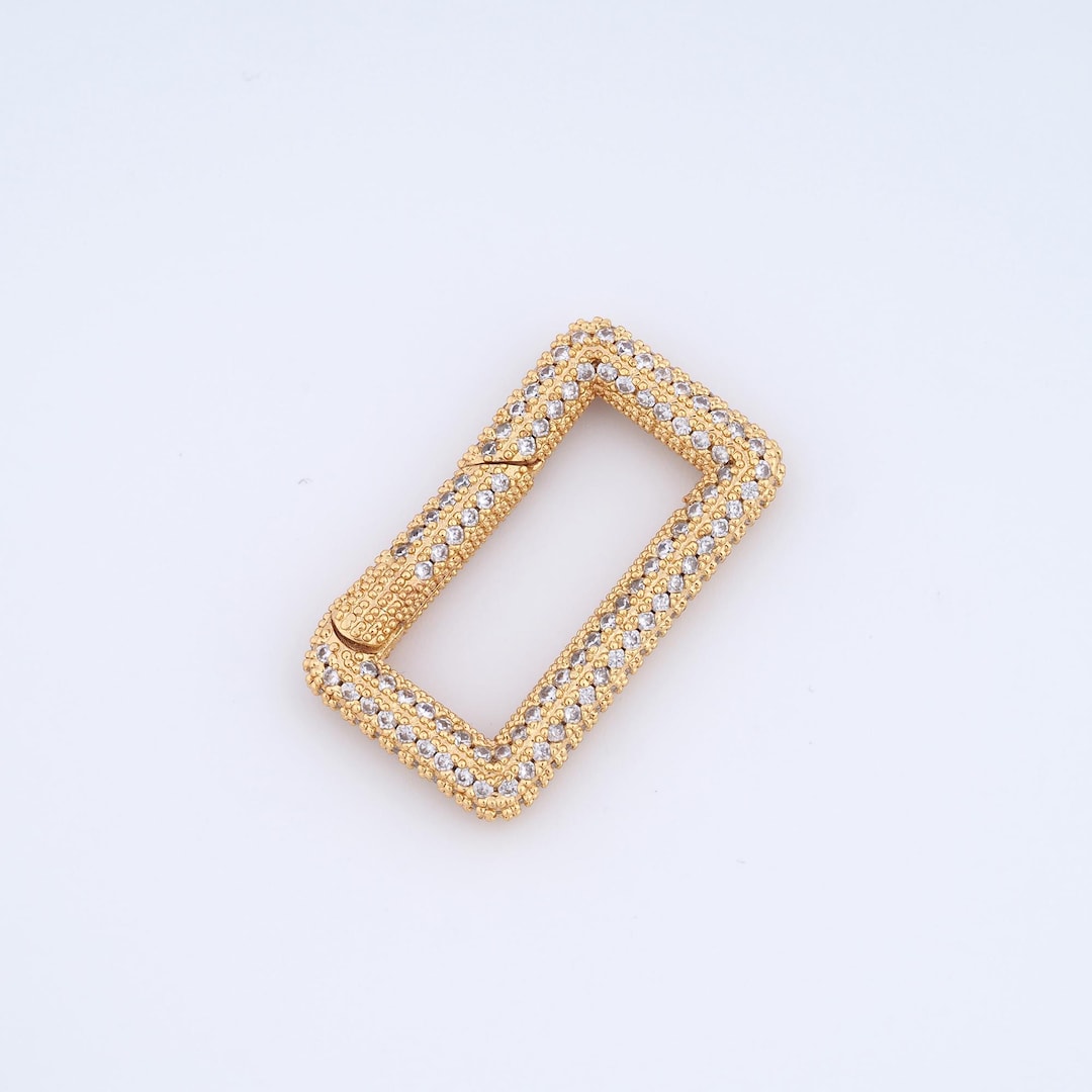 Gold Pull Gate Clasps,18k Gold Filled Dainty Paper Clip Clasp for ...