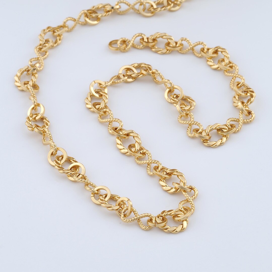 Infinite Chains,18k Gold Filled Round Chain for Jewelry Making, Circle ...