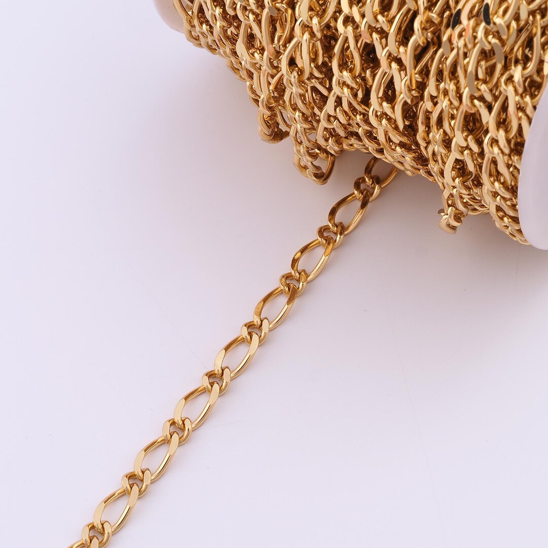 Curb Chain,18k Gold Filled Sailor Chain, Gold Figaro Chain for Jewelry ...