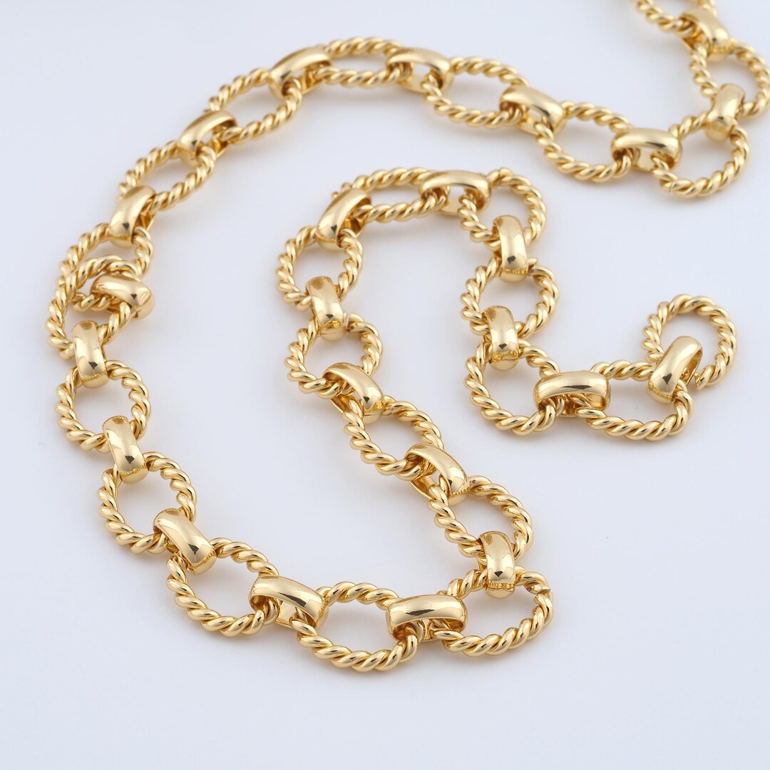 Gold Oval Chain, Round Chain,circle Chains 18K Gold Filled Semi ...