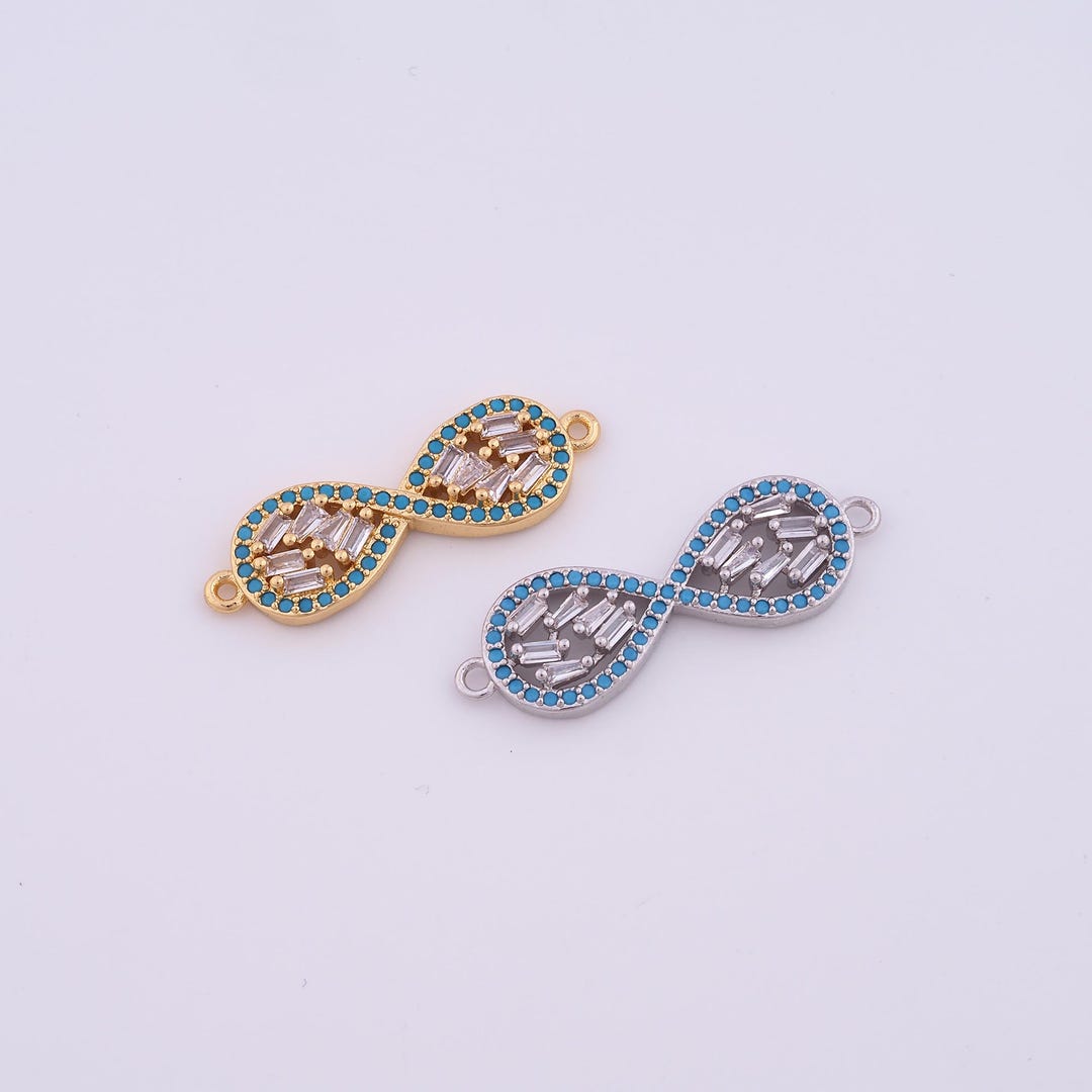 Infinite Symbol Connector, 18K Gold Filled Infinity Charm,zircon ...