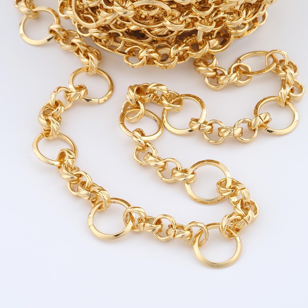 Round Chains,18k Gold Filled Rolo Chain for Jewelry Making,circle Chain ...