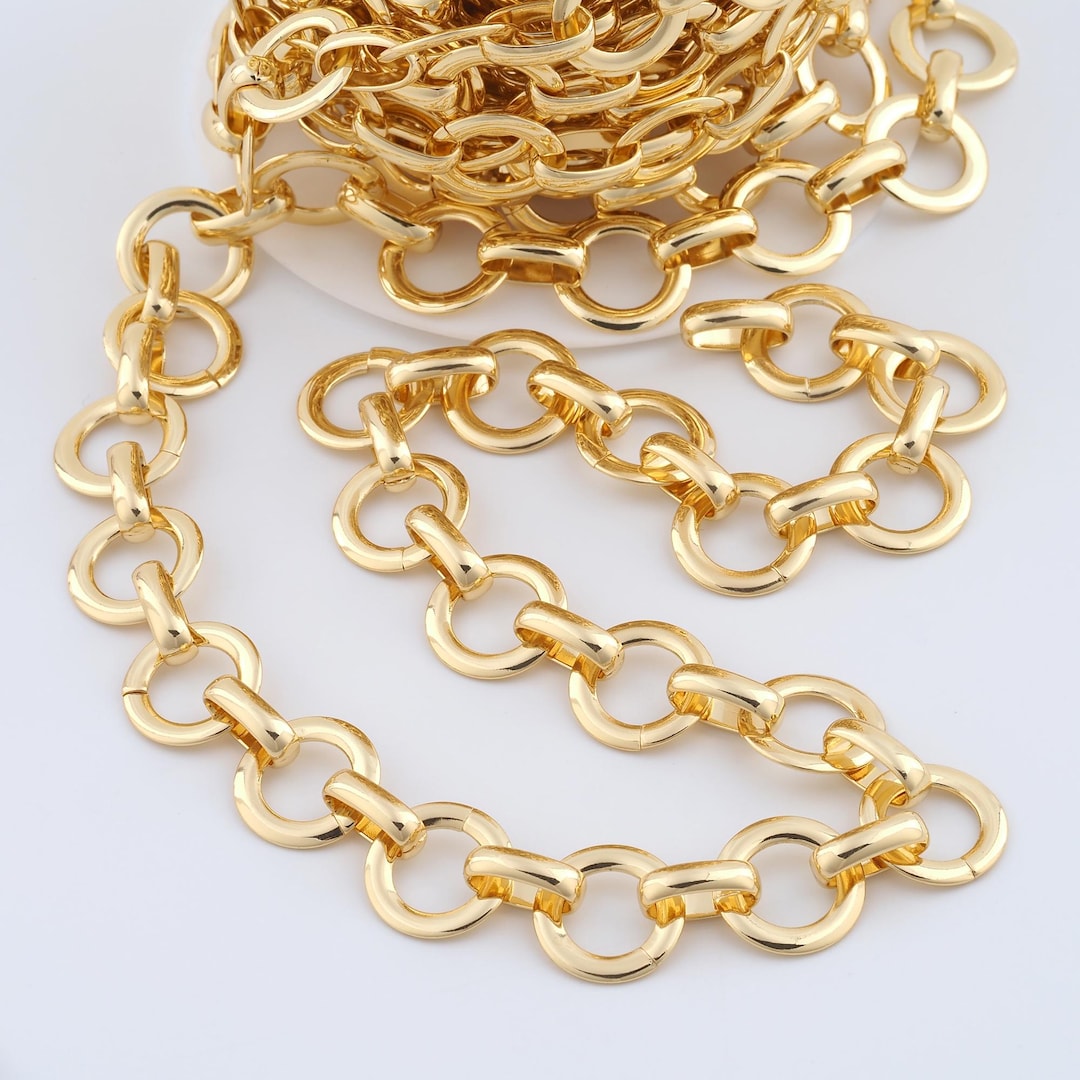 Round Chains,18k Gold Filled Rolo Chain for Jewelry Making,circle Chain ...