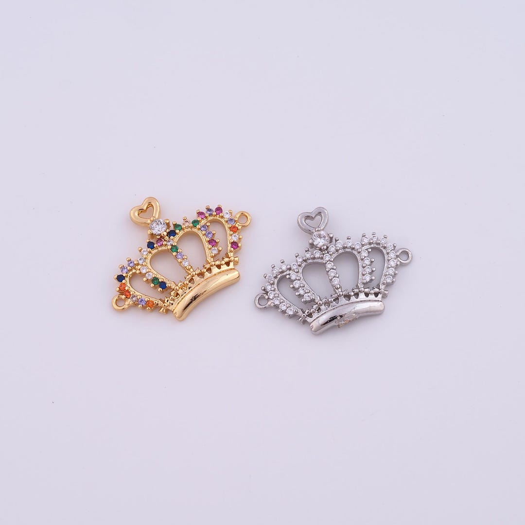 Gold Crown Connector, 18K Gold Filled Crown Charm,kingdom Connector ...