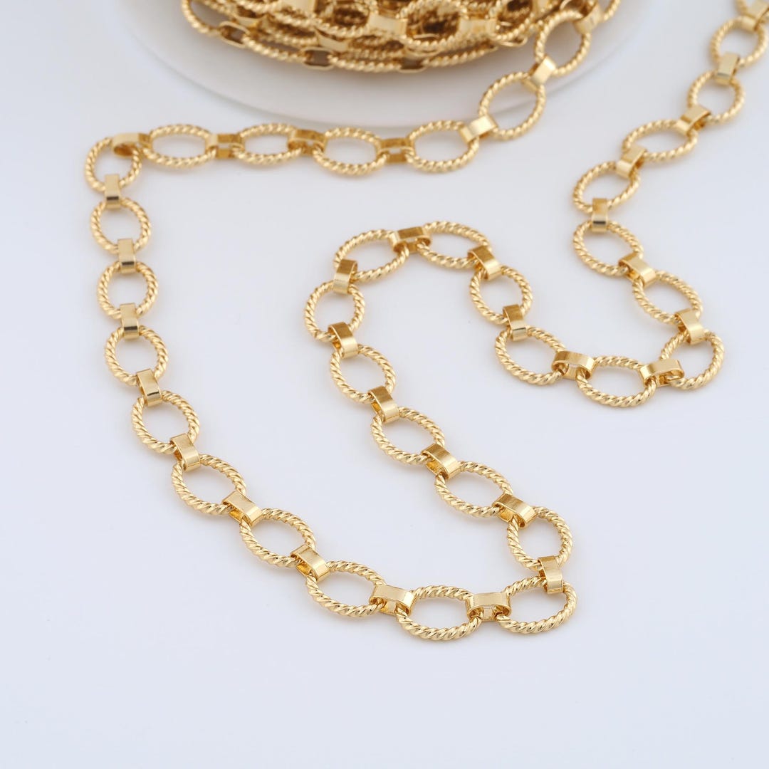 Gold Oval Chain, Round Chain,circle Chains 18K Gold Filled Semi ...