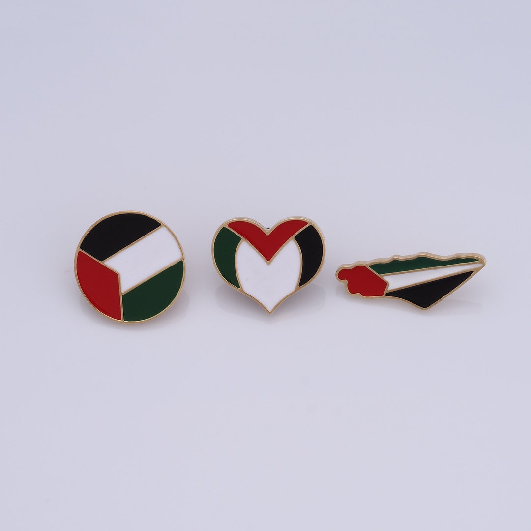 Palestine Maps Pins Heart Palestine Flag Pins Palestine - Etsy Canada