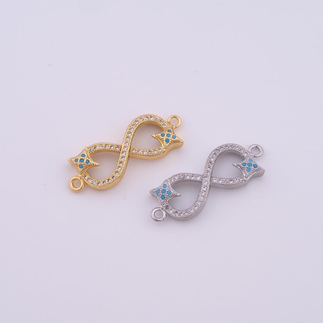 Infinite Symbol Connector, 18K Gold Filled Infinity Charm,zircon ...