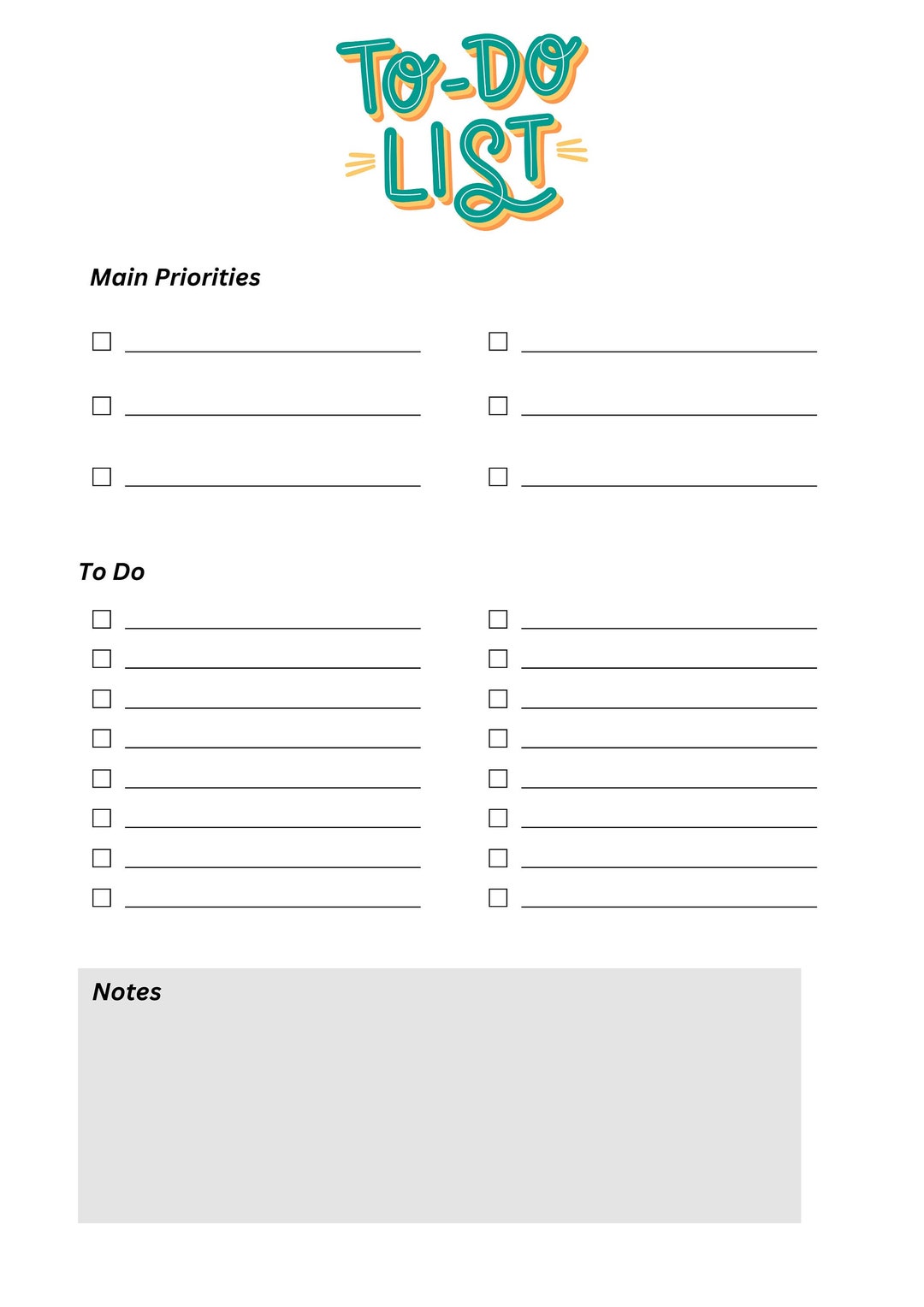 To Do List PDF Planner Checklist Printable Daily/weekly Task Lists A4 ...