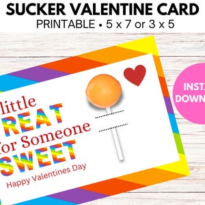 Sucker Valentine Card Valentine Card Kids Valentine Card - Etsy