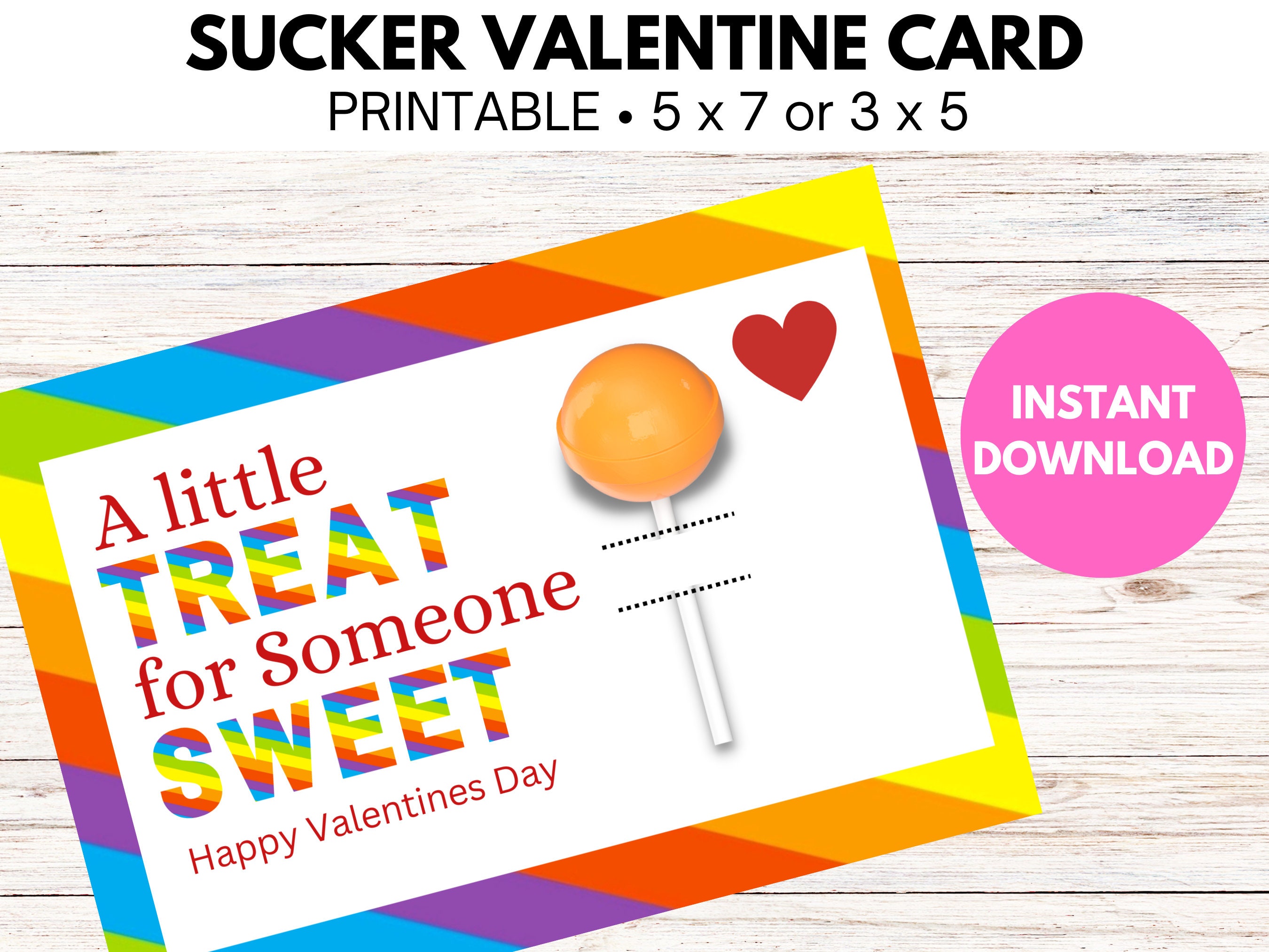 Sucker Valentine Card Valentine Card Kids Valentine Card - Etsy