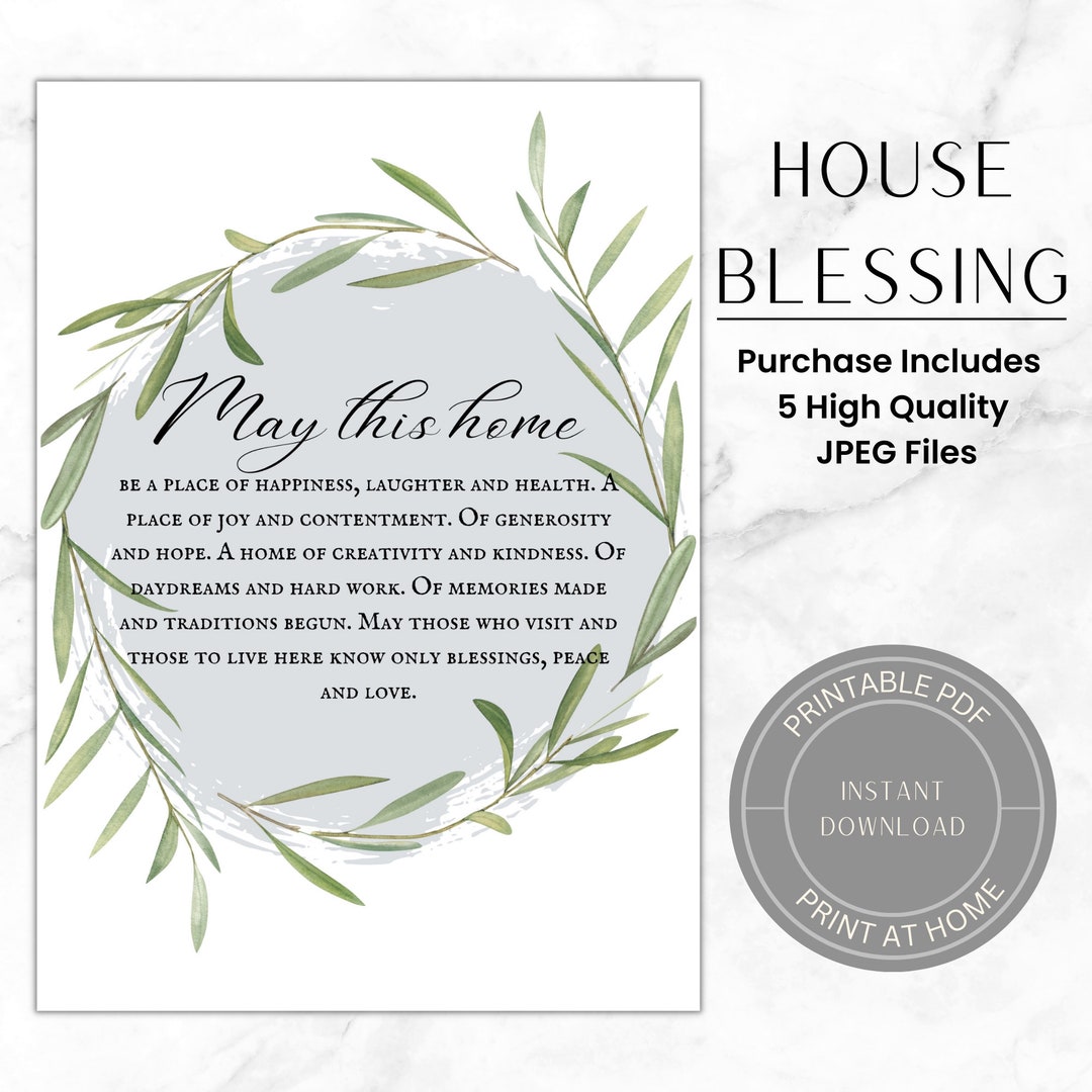 House Blessing Printable House Warming Gift New Homeowners - Etsy