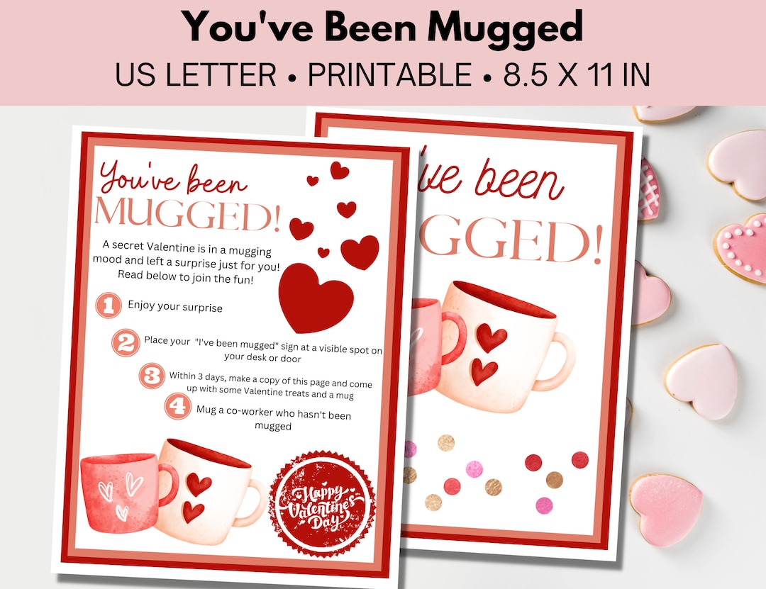 You've Been Mugged I've Been Mugged Valentine Game Office Valentine ...