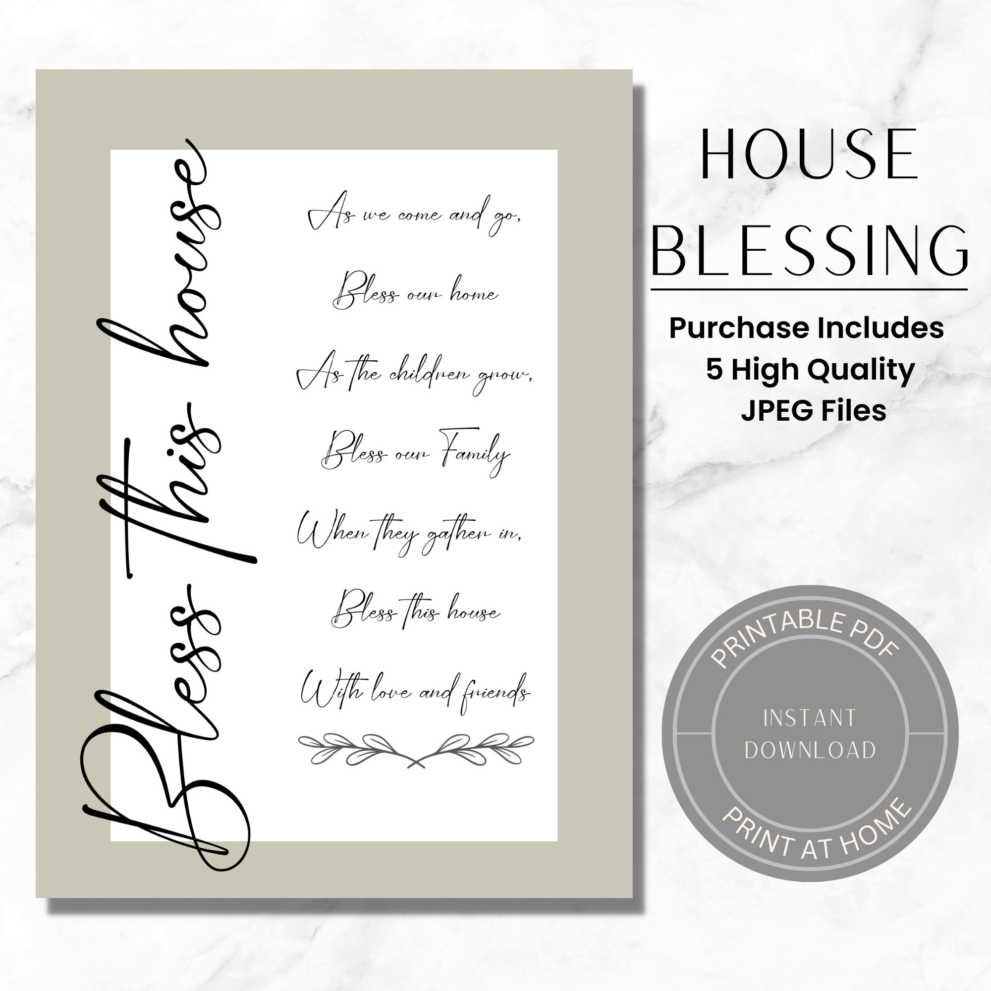 House Blessing Printable House Warming Gift New Homeowners - Etsy
