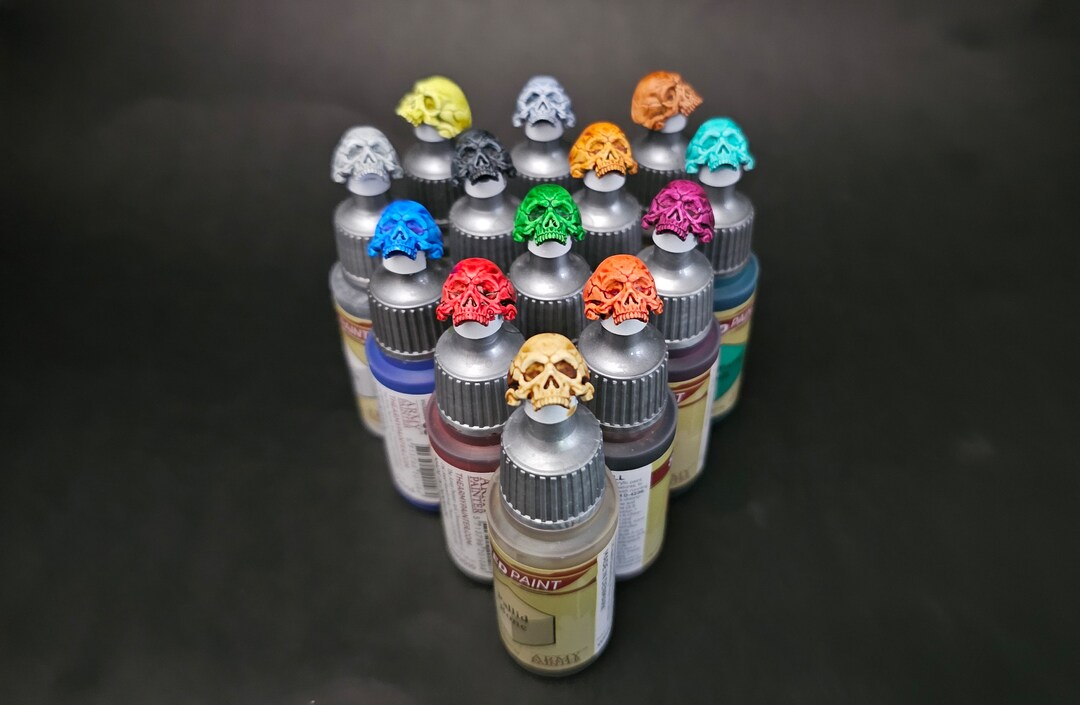 Speed Paint / Dropper Bottle Skull Topper STL - Etsy