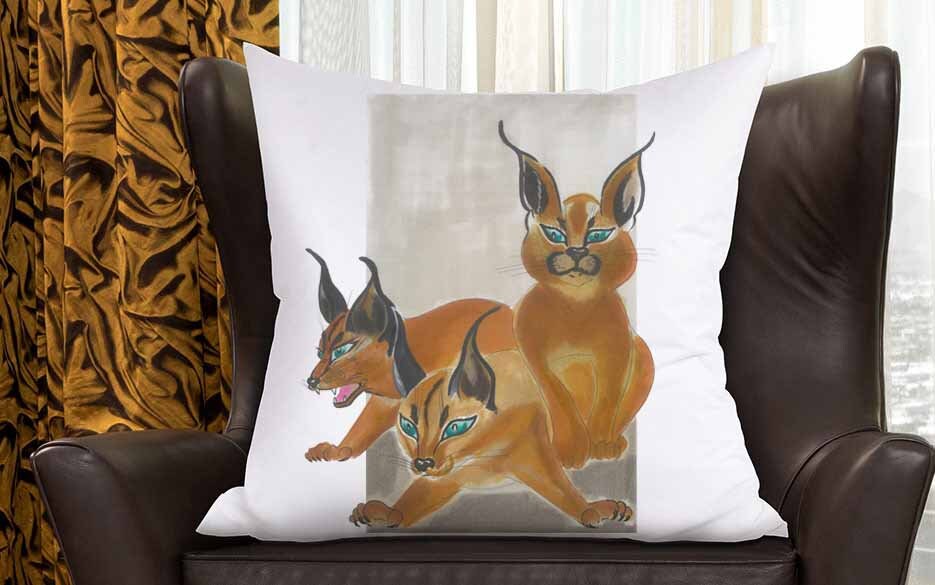Cute Caracal Hand-painted PNG, Caracal Illustration Graphic ...