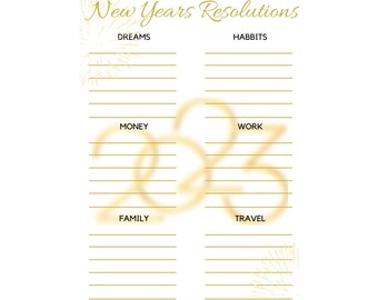 Printable New Years Resolution Sheet - Etsy