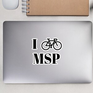 I Bike MSP Cycling Sticker Minneapolis, St. Paul, MN Bubble-free Bike ...