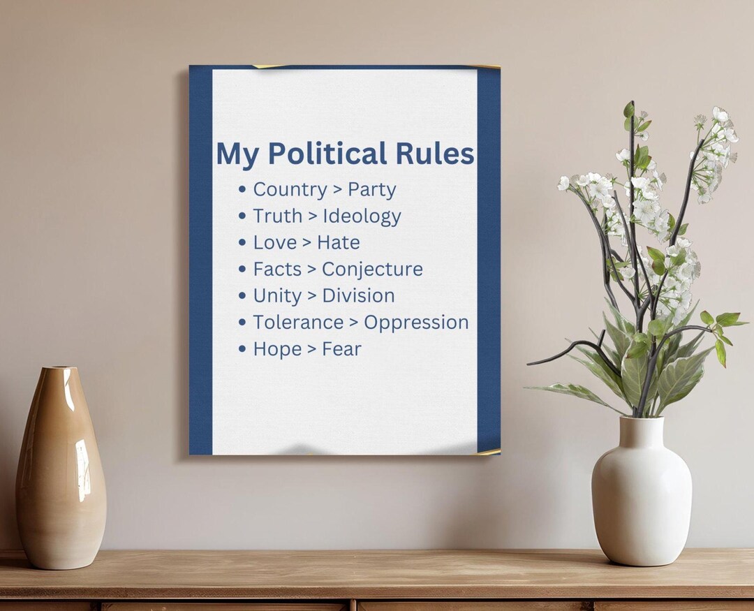 My Political Rules Poster: Motivational Office & Home Decor (16x20) - Etsy