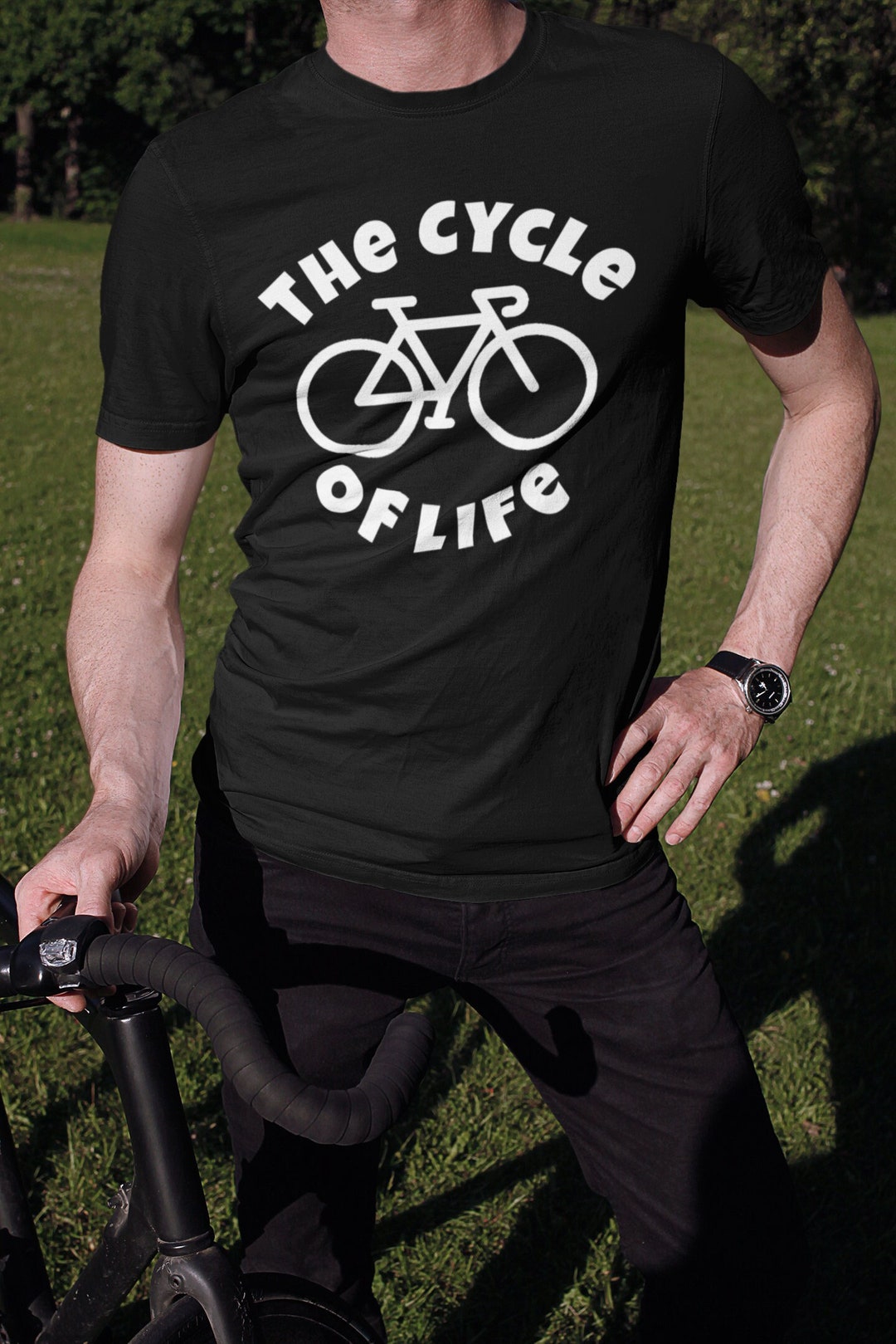 The Cycle of Life - Bicycle Shirt - Short-sleeve Unisex Cotton Cycling ...