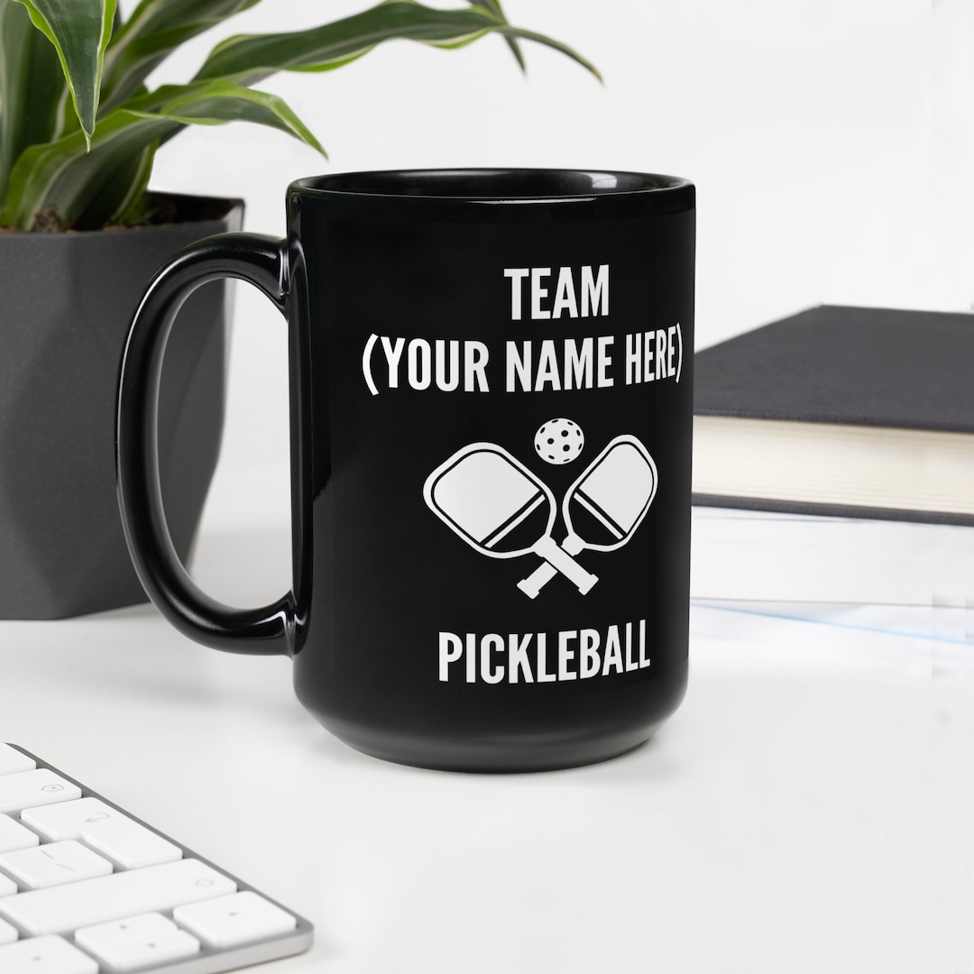 Personalized Pickleball Team Mug: Black Ceramic Drinkware - Etsy