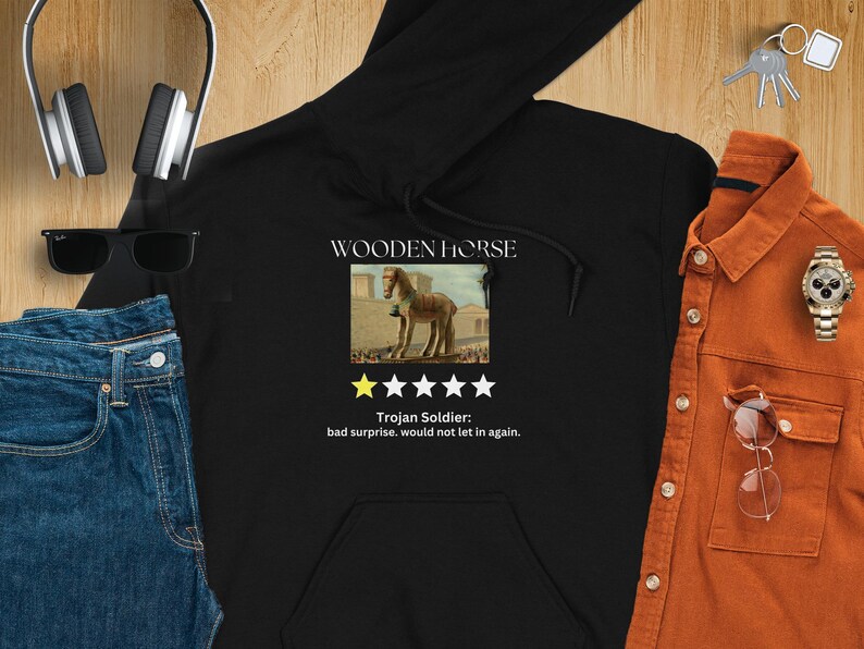 Trojan Horse One Star Review T-shirt: Funny Ancient Greece Meme - Tee ...